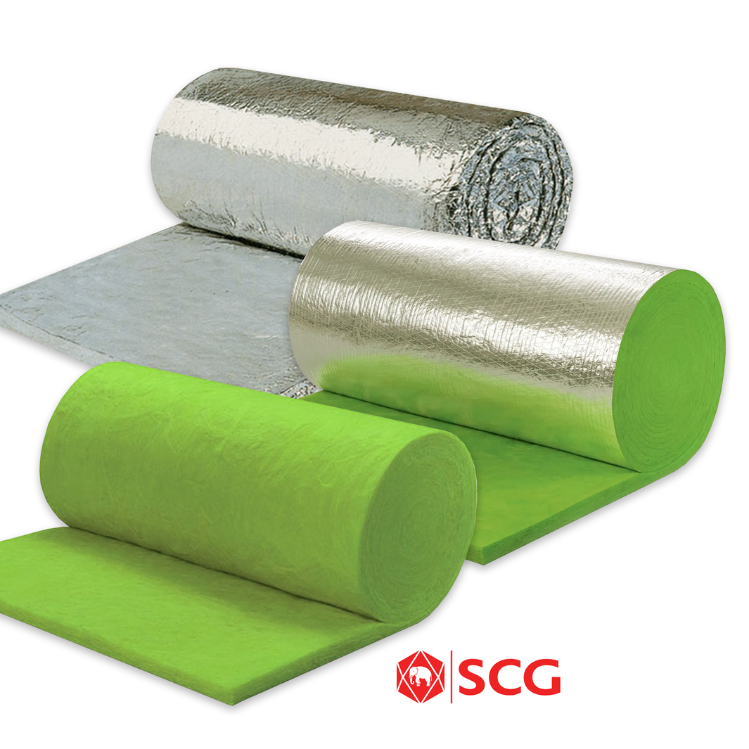 SCG ฉนวนใยแก้วเขียว ชนิดม้วน สำหรับงานหลังคาและระบบปรับอากาศ